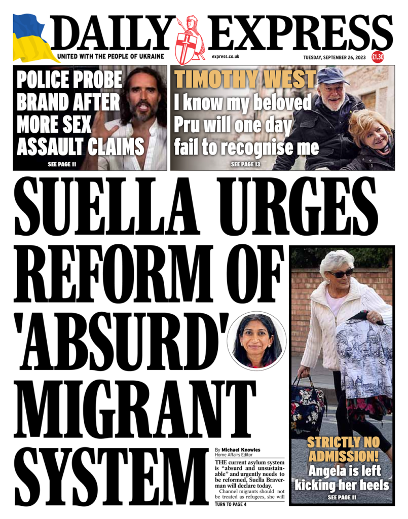 Daily Express Front Page 26th of September 2023 - Tomorrow's Papers Today!