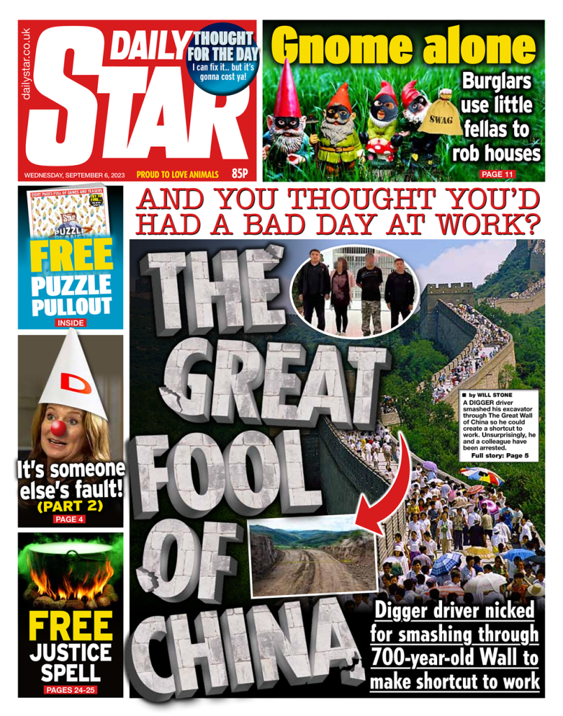 Daily Star Front Page 6th of September 2023 - Tomorrow's Papers Today!
