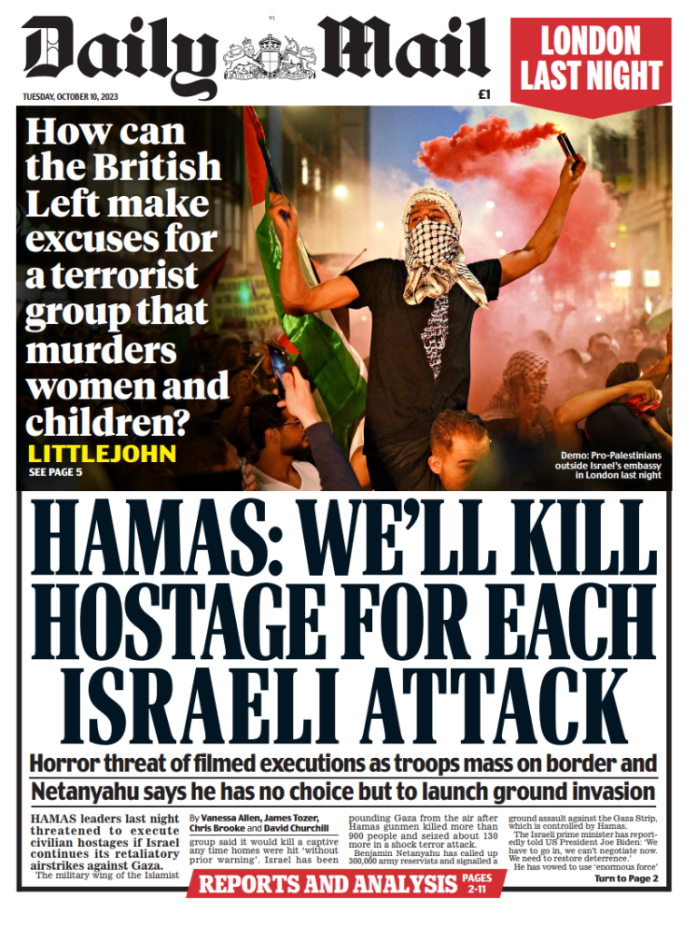 Daily Mail Front Page 10th of October 2023 - Tomorrow's Papers Today!