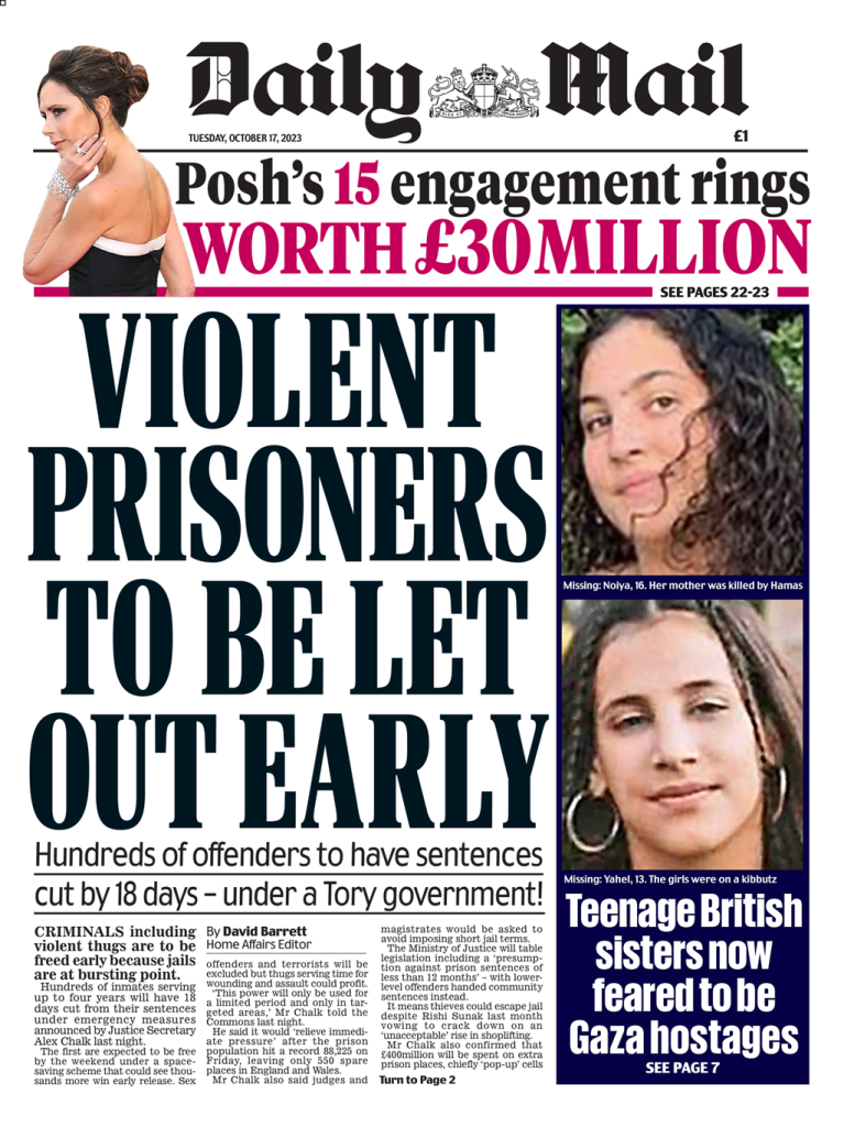 Daily Mail Front Page 17th of October 2023 - Tomorrow's Papers Today!