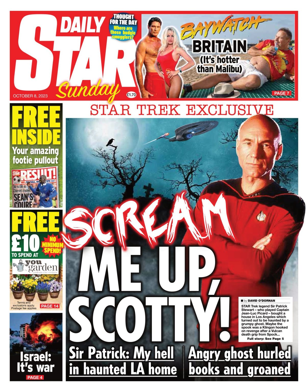 Daily Star Sunday Front Page 8th of October 2023 - Tomorrow's Papers Today!