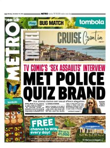 Metro Front Page 20th of November 2023 - Tomorrow's Papers Today!