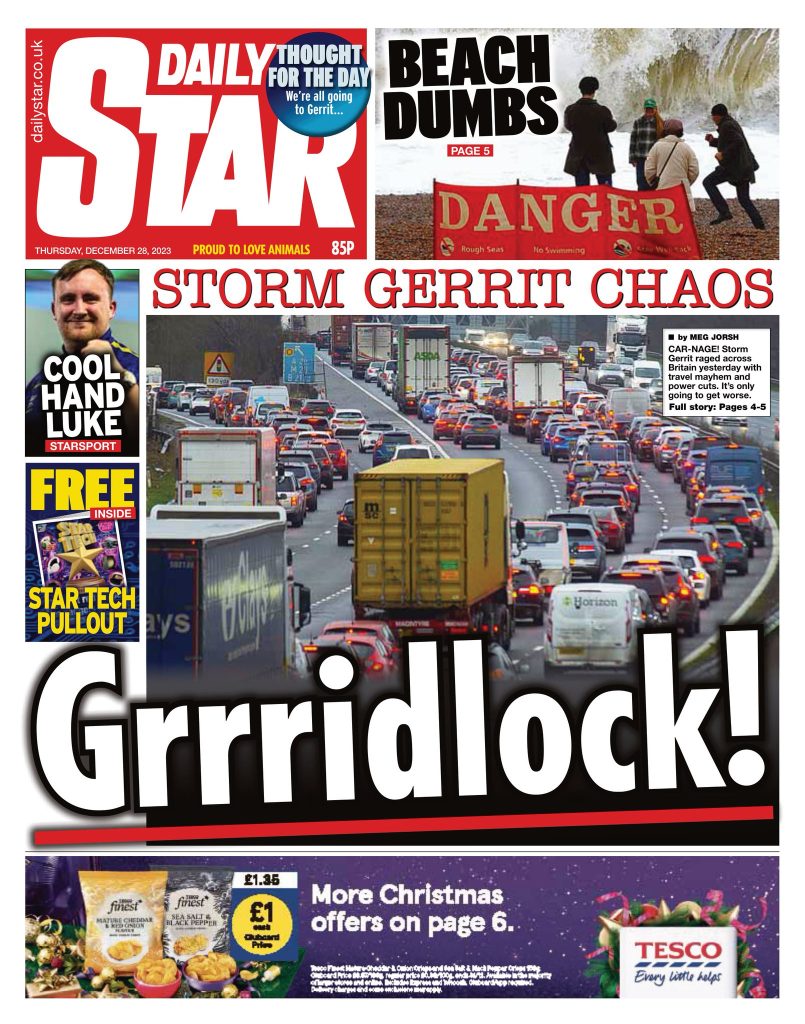 Daily Star Front Page 28th of December 2023 - Tomorrow's Papers Today!