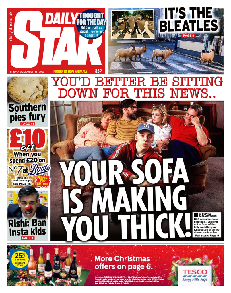 Daily Star Front Page 15th of December 2023 - Tomorrow's Papers Today!