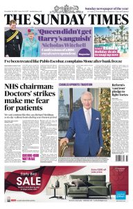 Sunday Times Front Page 24th of December 2023 - Tomorrow's Papers Today!