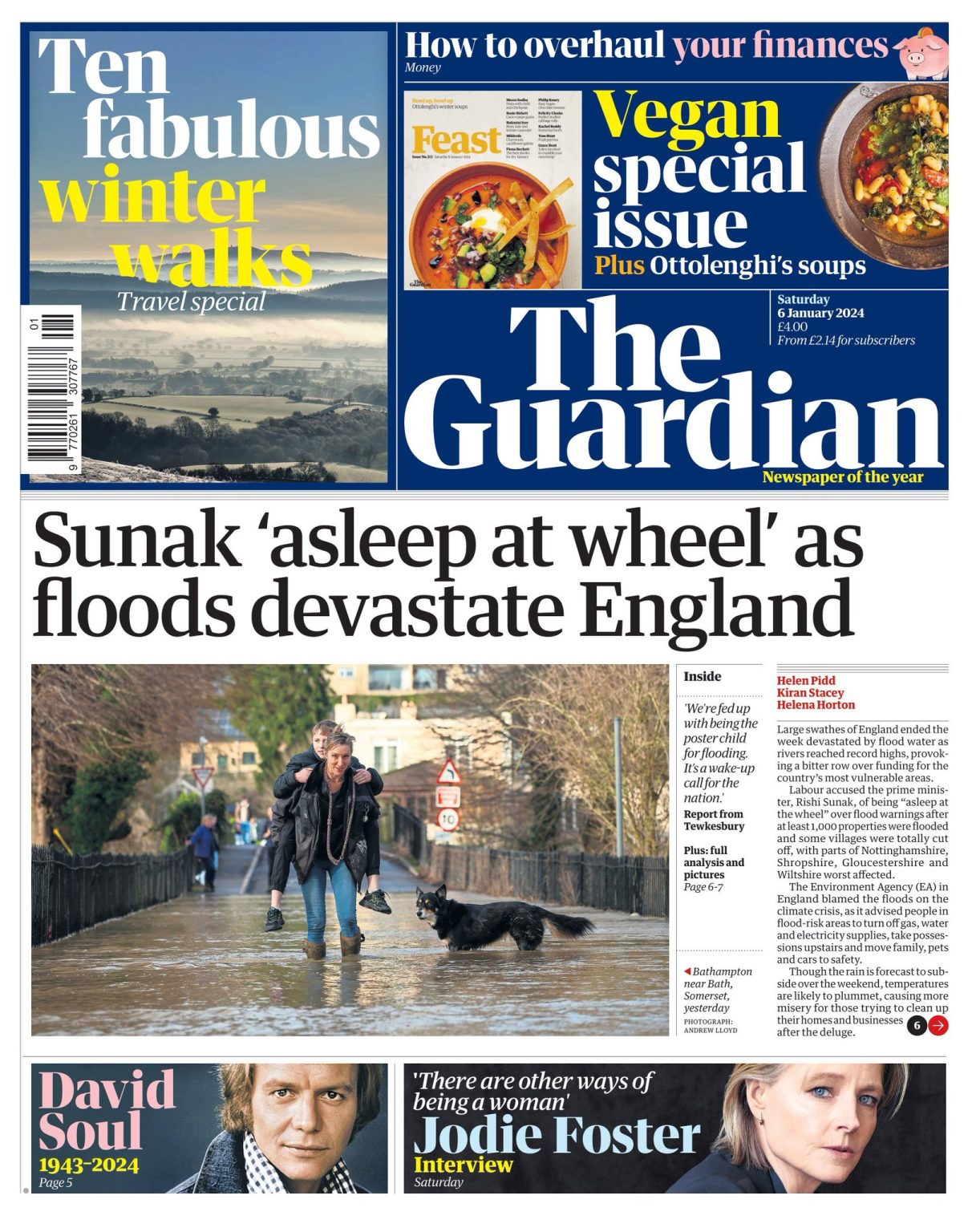 Guardian Front Page 6th of January 2024 - Tomorrow's Papers Today!