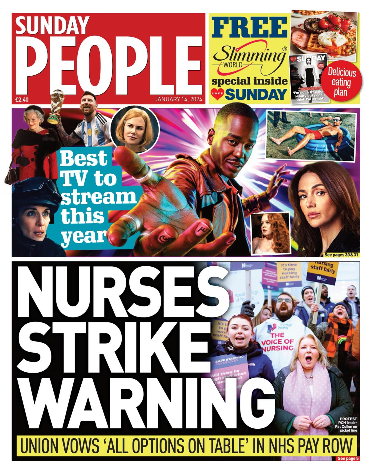 Sunday People Front Page 14th of January 2024 - Tomorrow's Papers Today!