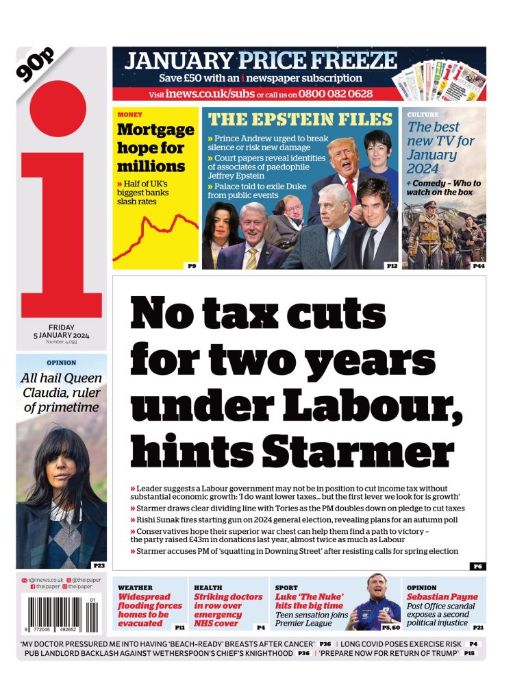 i Front Page 5th of January 2024 - Tomorrow's Papers Today!