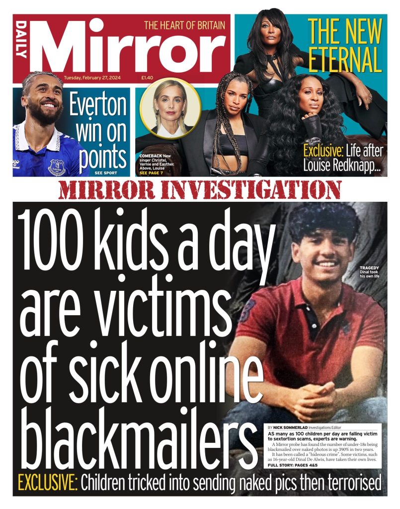 Daily Mirror Front Page 27th of February 2024 - Tomorrow's Papers Today!