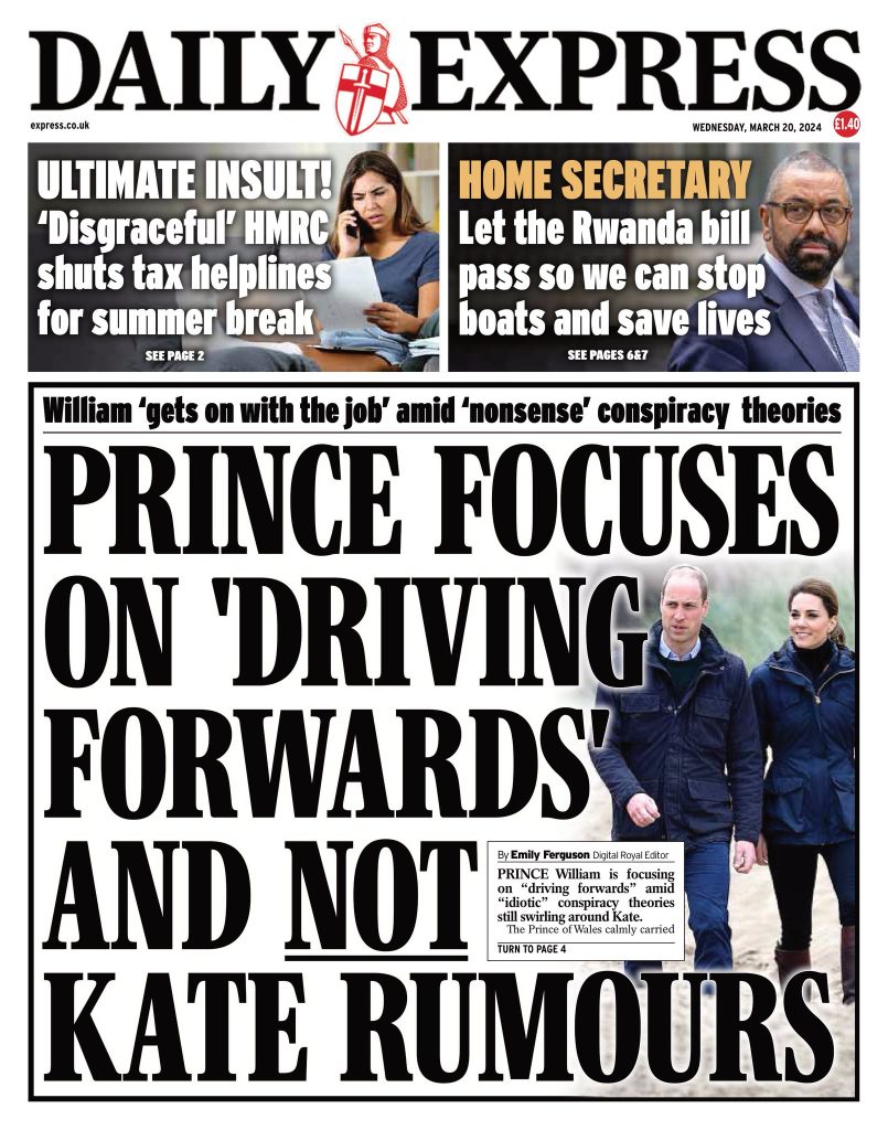 Daily Express Front Page 20th of March 2024 - Tomorrow's Papers Today!