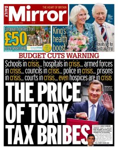 Daily Mirror Front Page 4th of March 2024 - Tomorrow's Papers Today!