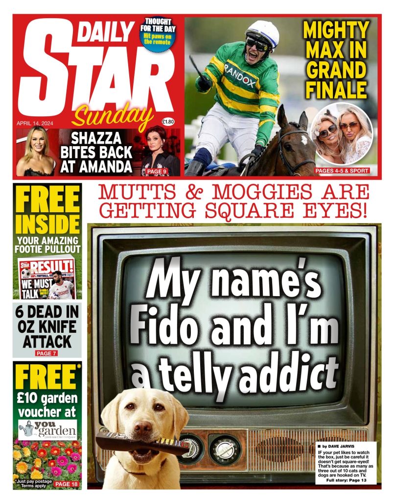Daily Star Sunday Front Page 14th of April 2024 - Tomorrow's Papers Today!