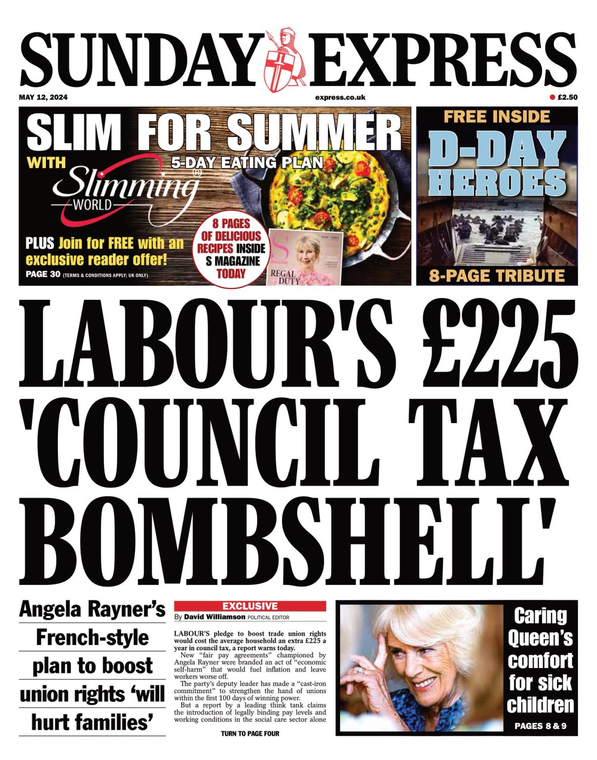 Sunday Express Front Page 12th of May 2024 - Tomorrow's Papers Today!