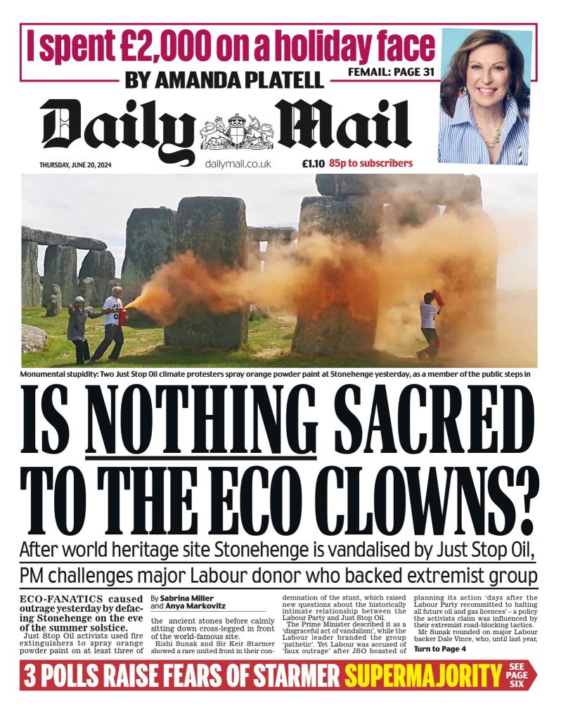 Daily Mail Front Page 20th of June 2024 - Tomorrow's Papers Today!