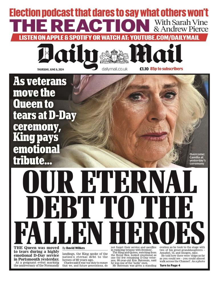 Daily Mail Front Page 6th of June 2024 - Tomorrow's Papers Today!