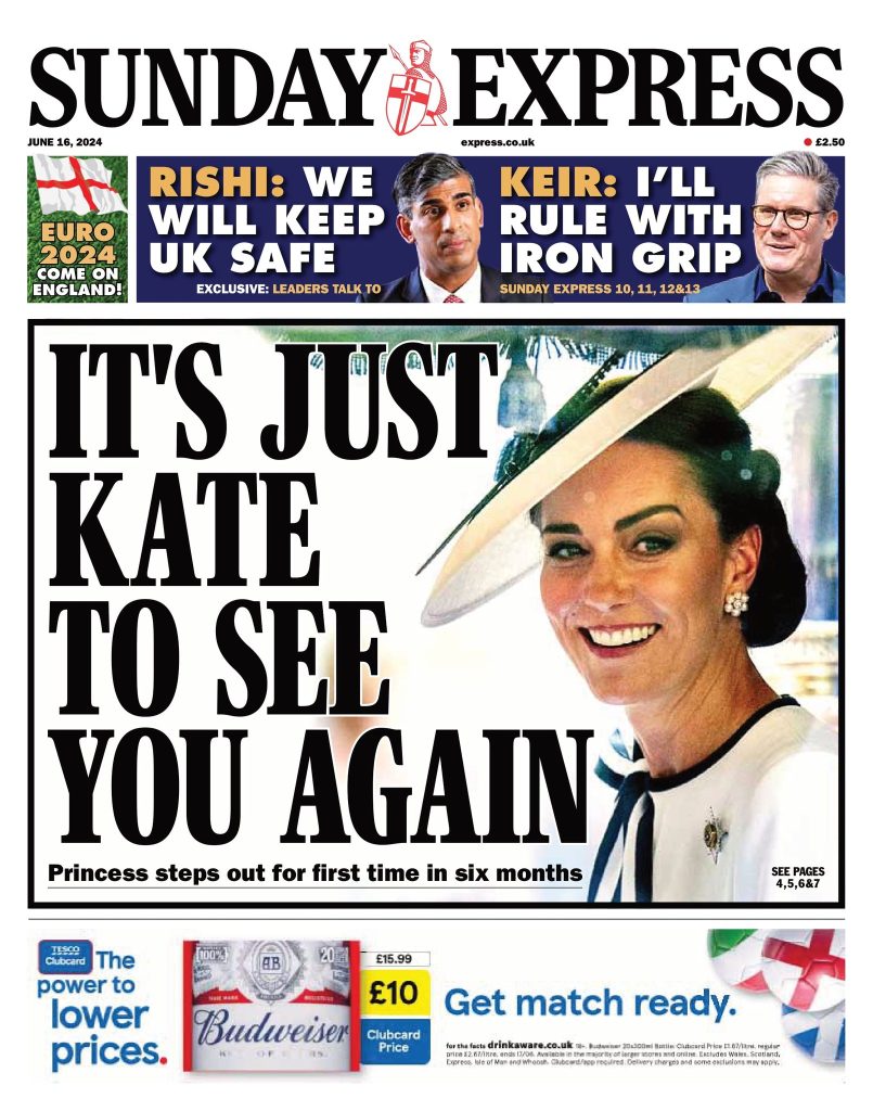 Sunday Express Front Page 16th of June 2024 - Tomorrow's Papers Today!