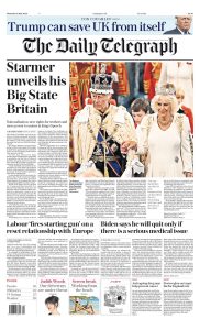 Daily Telegraph Front Page 18th of July 2024 - Tomorrow's Papers Today!