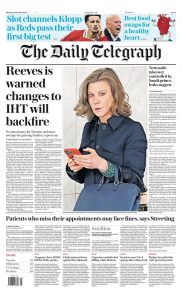 Daily Telegraph Front Page 21st of October 2024 - Tomorrow's Papers Today!