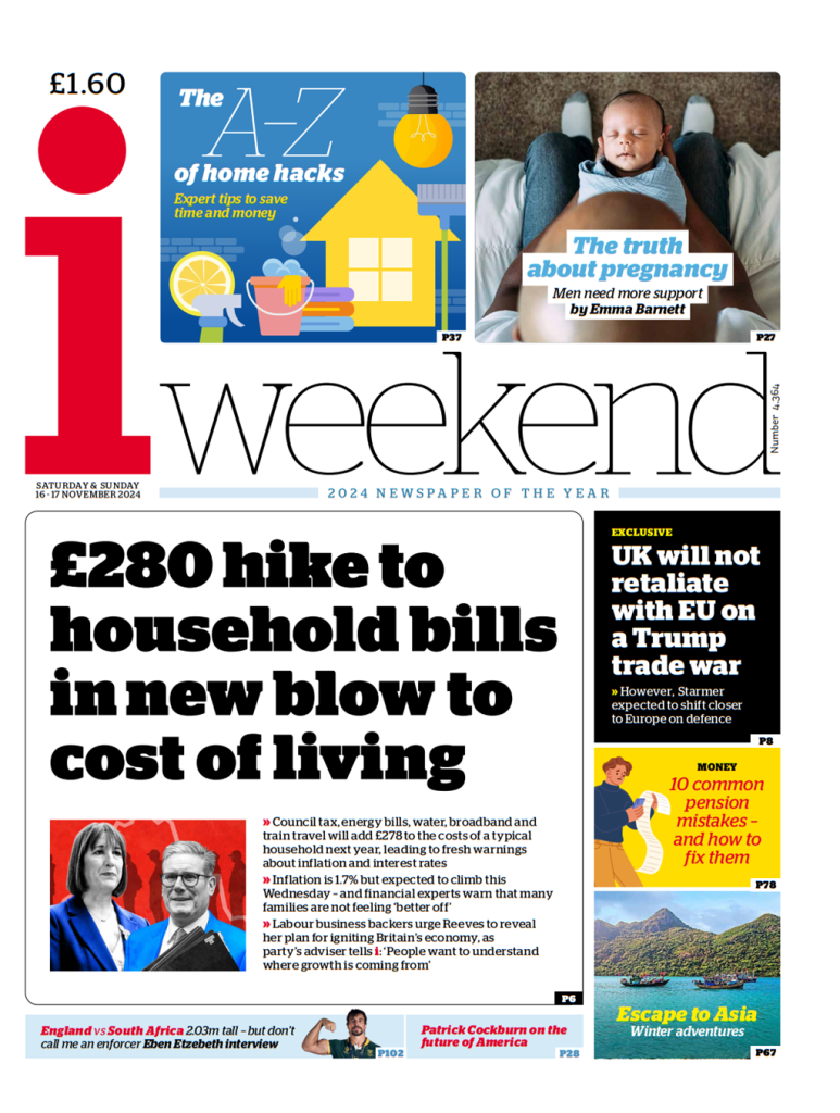 i Front Page 16th of November 2024 - Tomorrow's Papers Today!