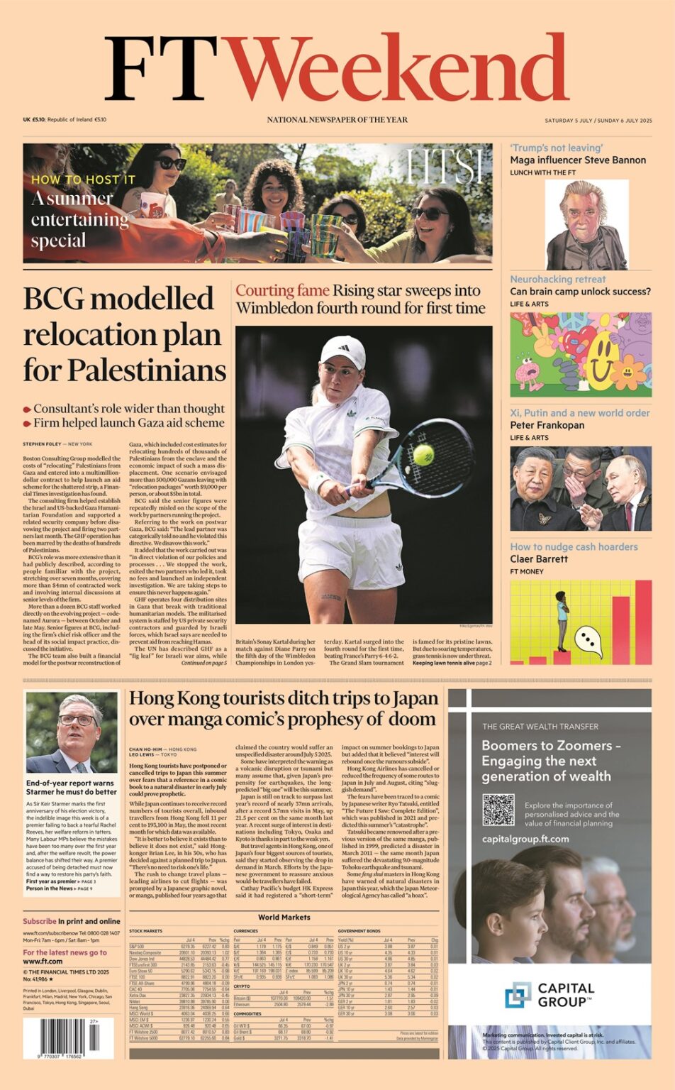 FT Weekend Front Page 5th of July 2025 - Tomorrow's Papers Today!