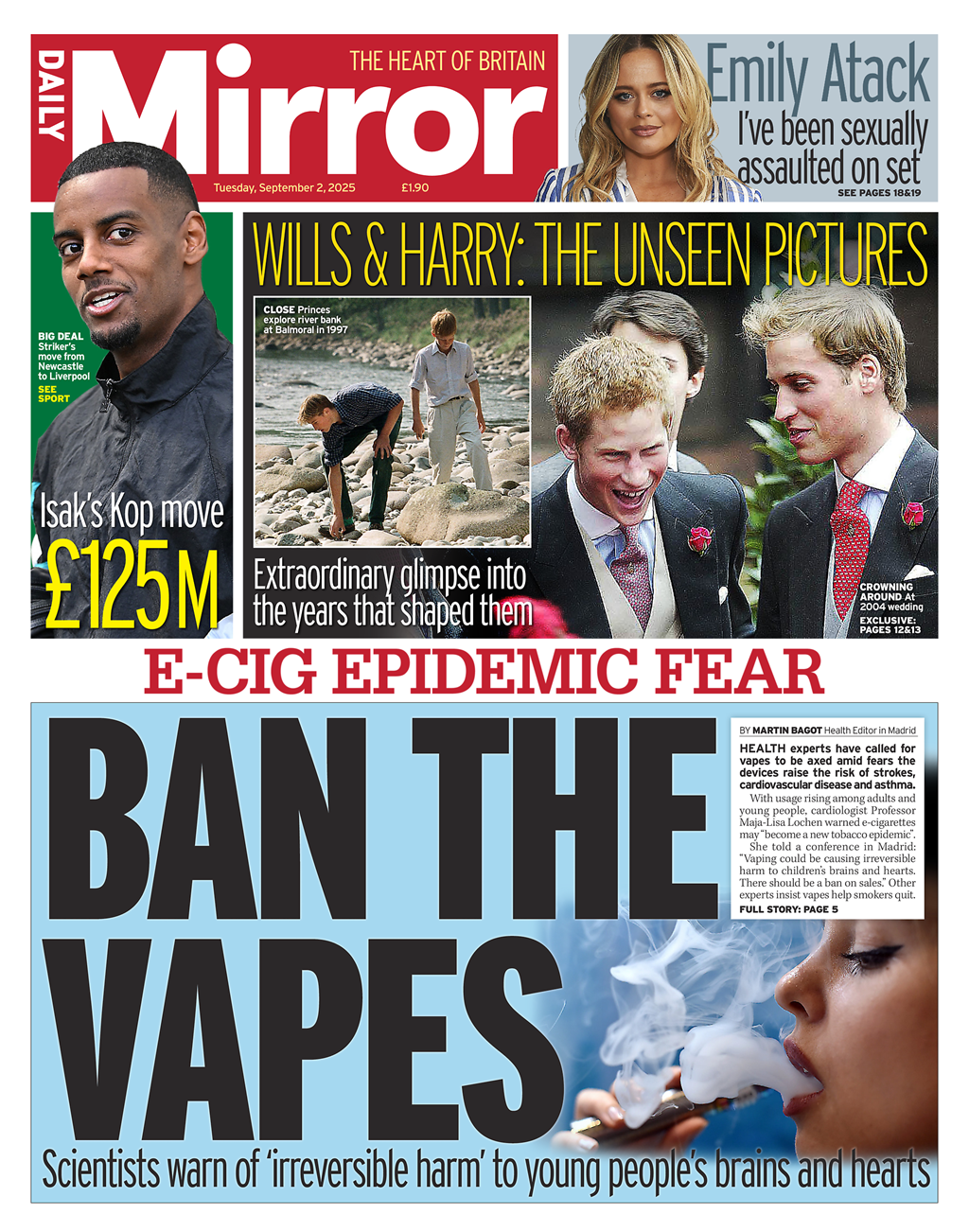 Daily Mirror Front Page 2nd of September 2025 - Tomorrow's Papers Today!