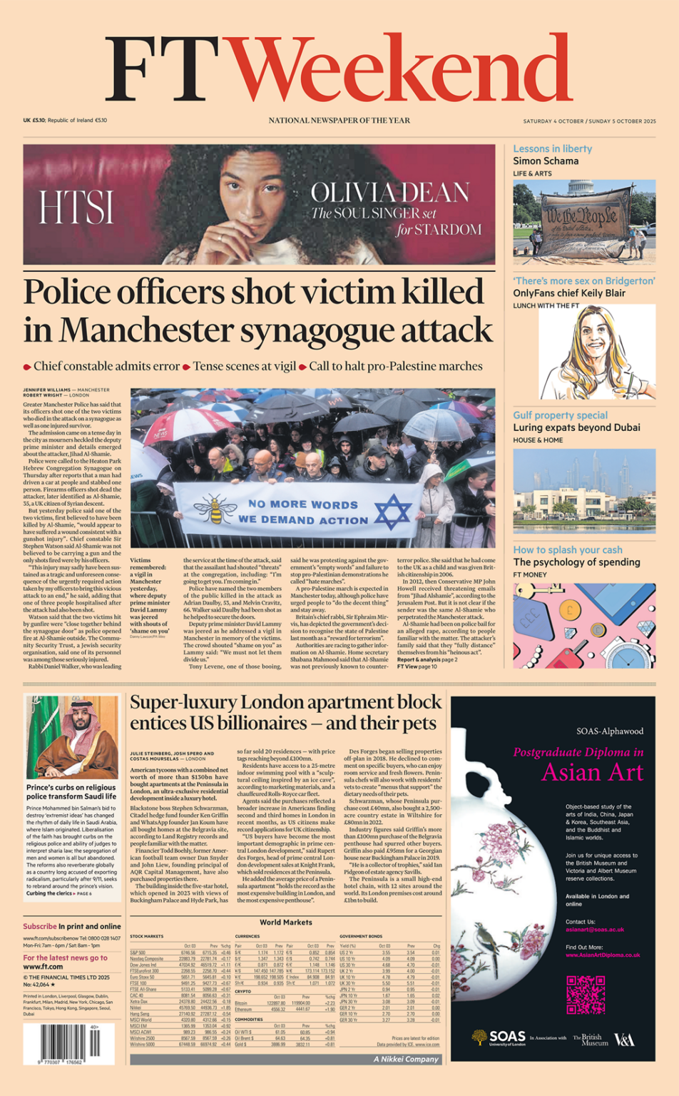FT Weekend Front Page 4th of October 2025 - Tomorrow's Papers Today!
