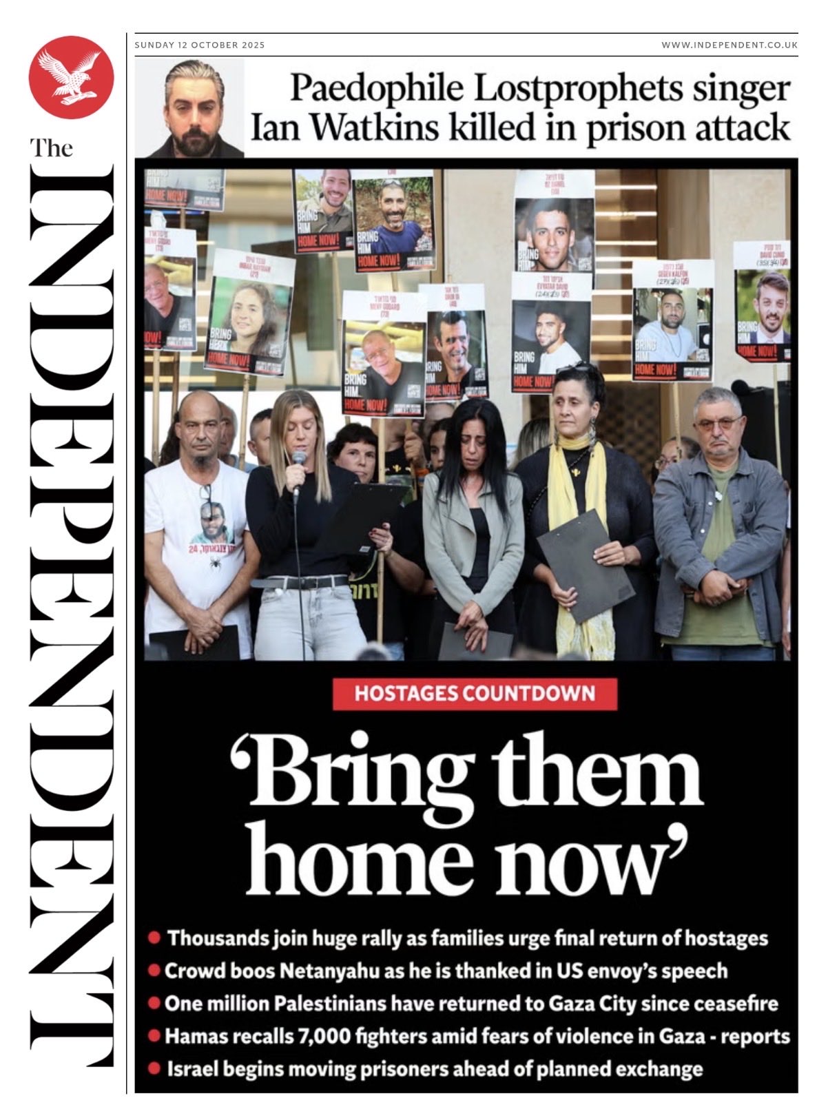 Independent Front Page 12th of October 2025 - Tomorrow's Papers Today!