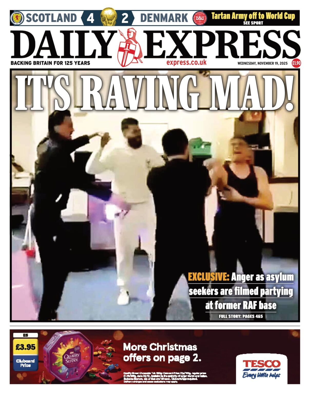 Daily Express Front Page 19th of November 2025 - Tomorrow's Papers Today!