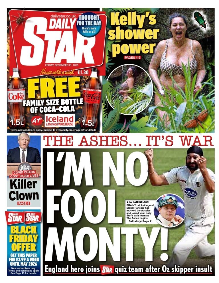 Daily Star Front Page 21st of November 2025 - Tomorrow's Papers Today!