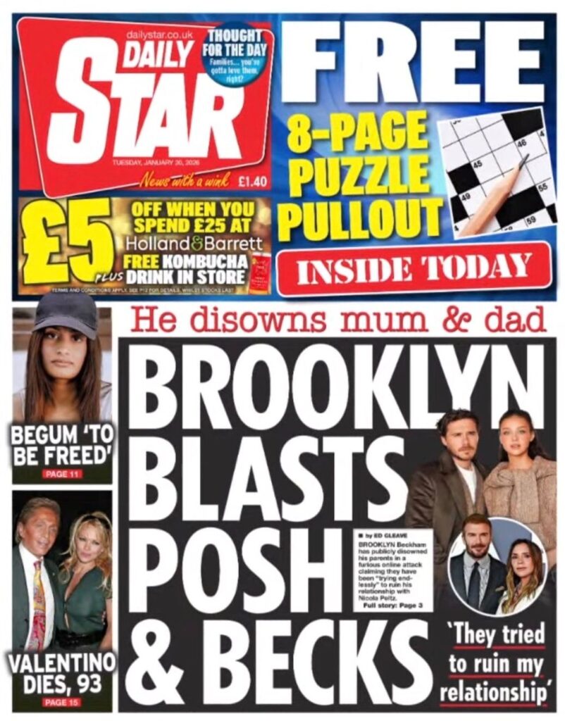 Daily Star Front Page 20th of January 2026 - Tomorrow's Papers Today!