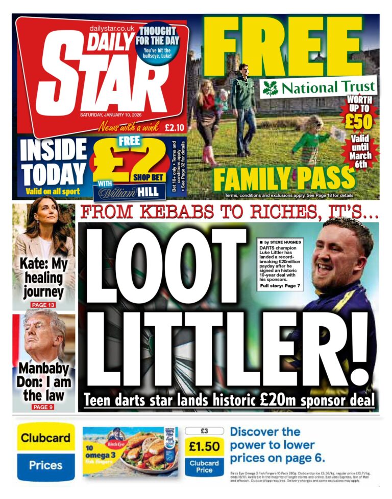 Daily Star Front Page 10th of January 2026 - Tomorrow's Papers Today!