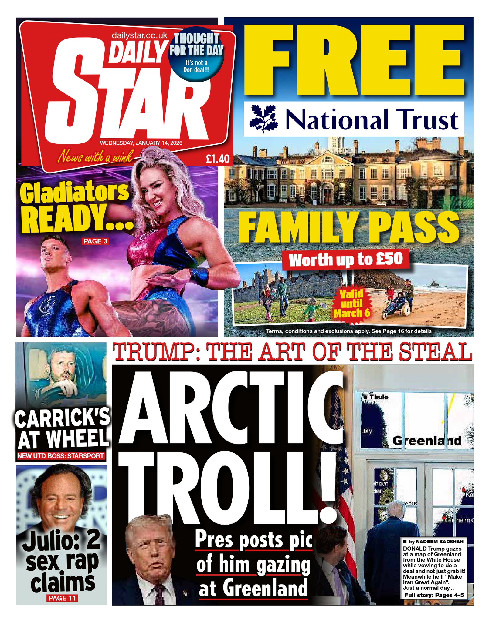 Daily Star Front Page 14th of January 2026 - Tomorrow's Papers Today!