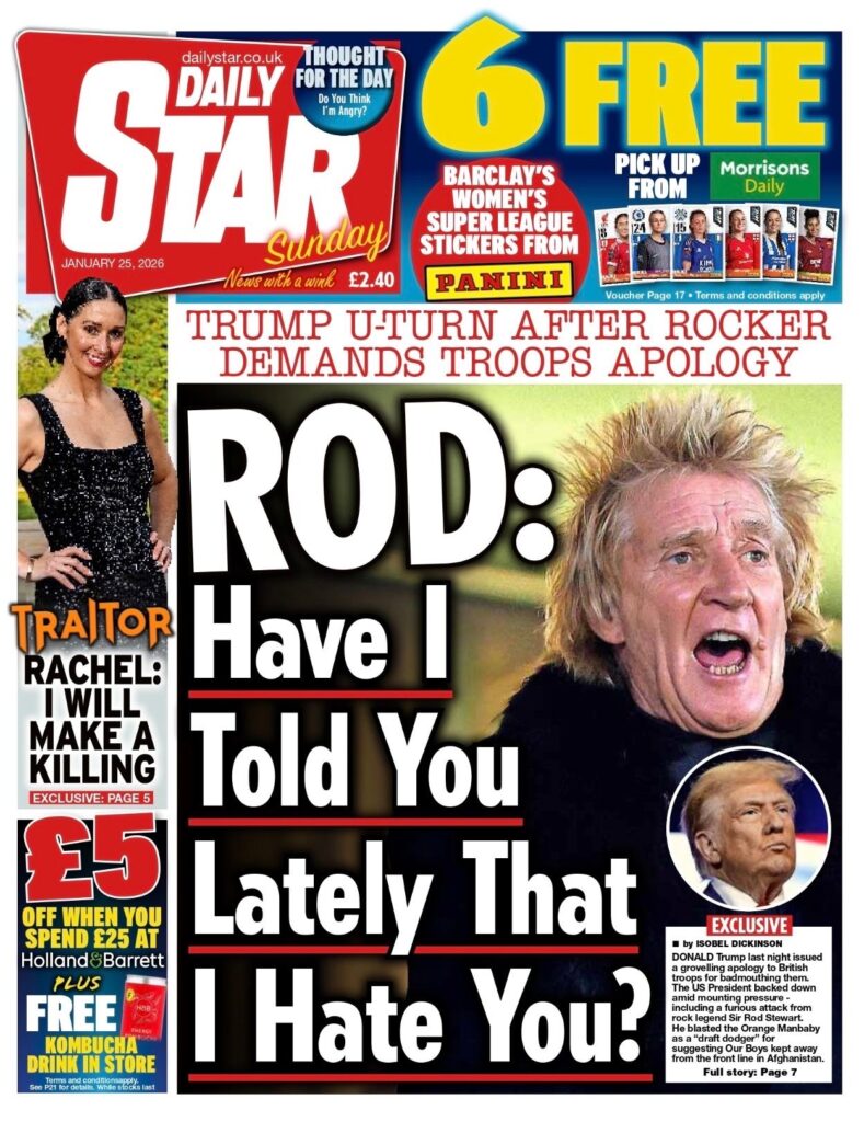 Daily Star Sunday Front Page 25th of January 2026 - Tomorrow's Papers ...